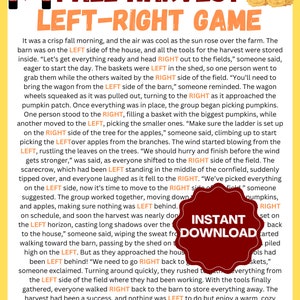 Fall Left-right Game L Fall Printable Games L Left-right Fall Harvest ...