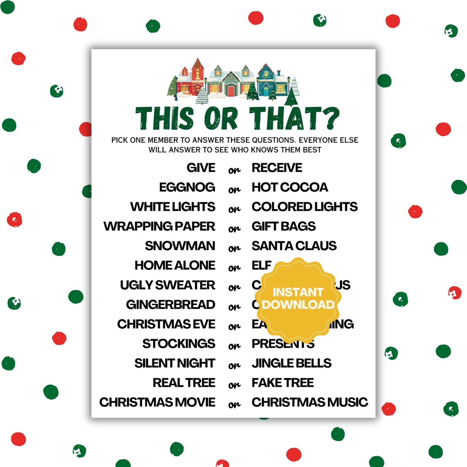 Fun Christmas Games | Christmas Party Games | Christmas This or That ...