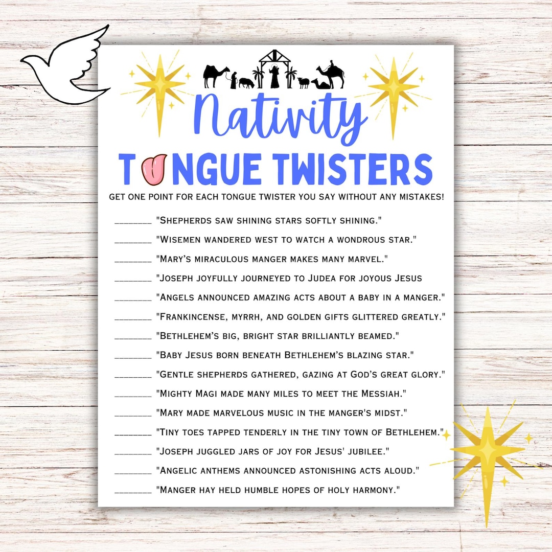 Christmas Bible Tongue Twisters | Church Bible Games | Funny Church ...