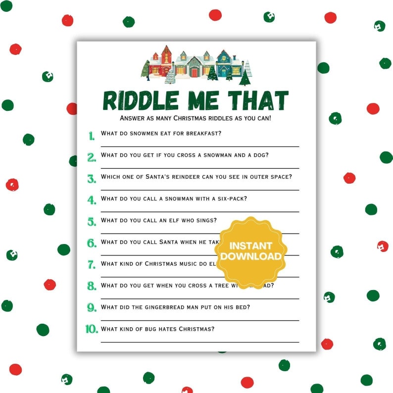 Christmas Riddles Game | Christmas Party Games | Funny Christmas Games ...
