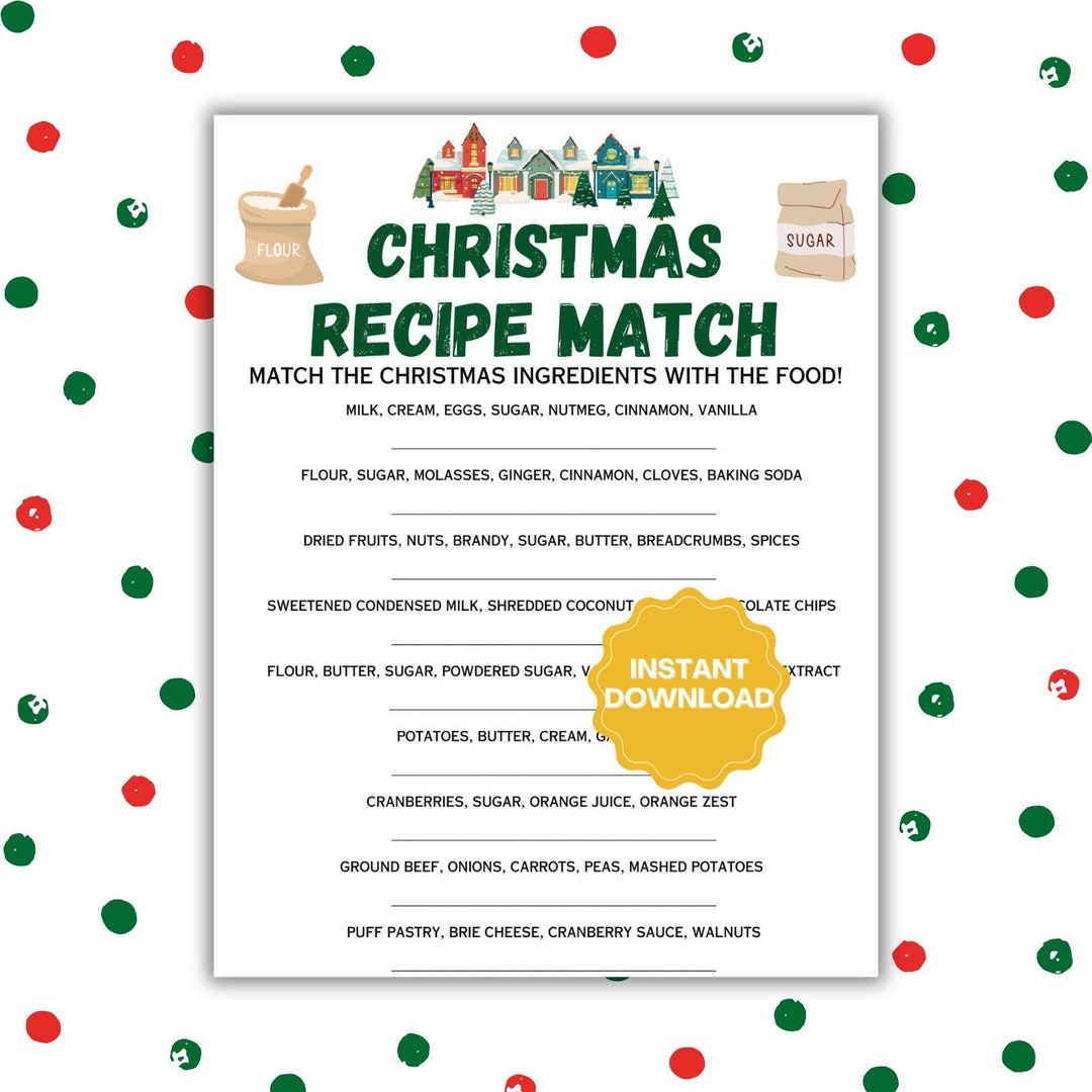 Christmas Recipes Game Christmas Party Games Fun Christmas Game ...