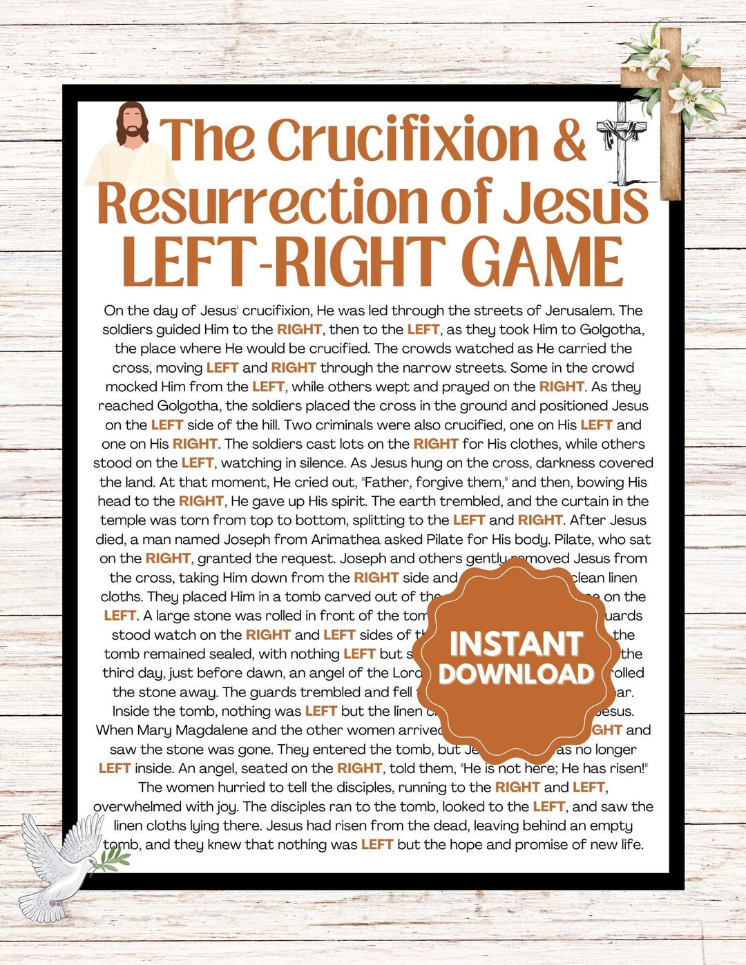 Bible Left-right Game L the Crucification & Resurrection L Sunday ...