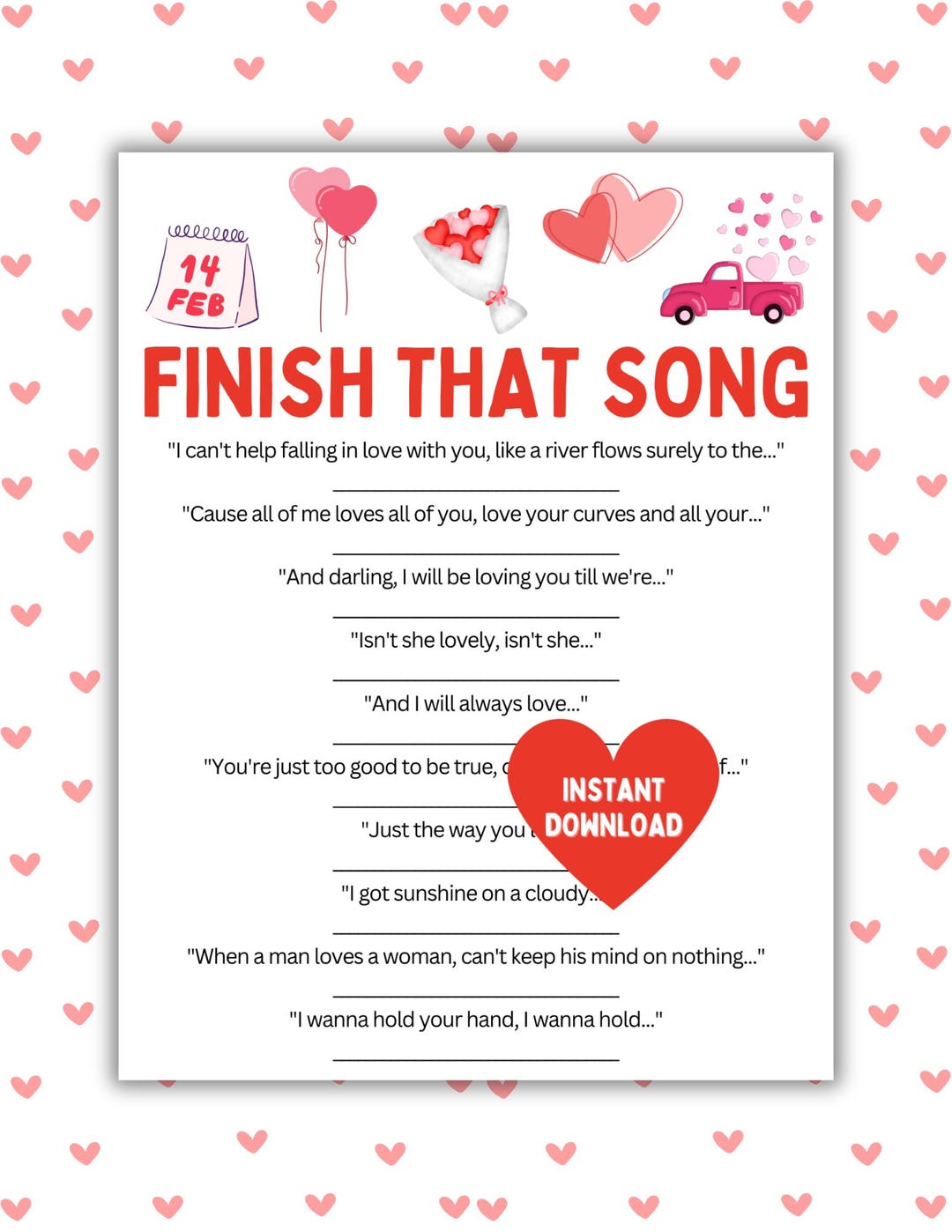 Valentine's Song Game | Valentine's Name That Song | Valentine's ...