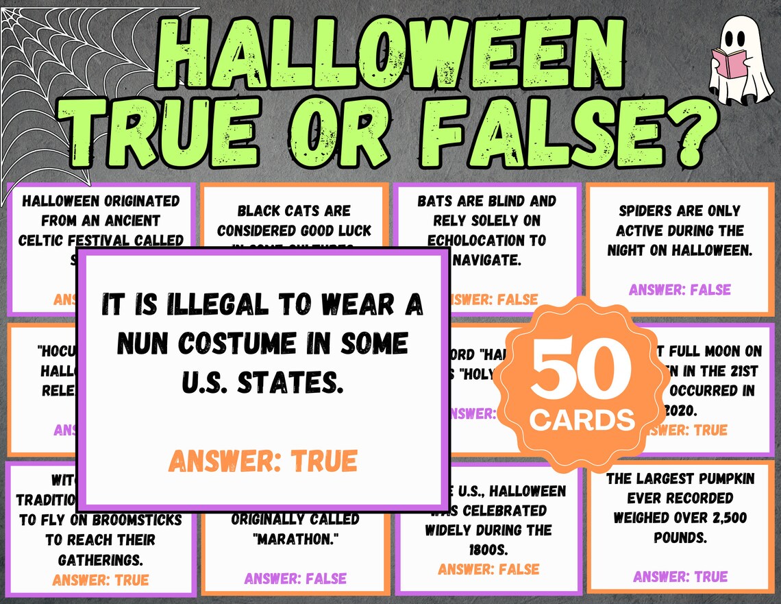 Halloween Trivia Games | Halloween True or False Game | Halloween Party ...