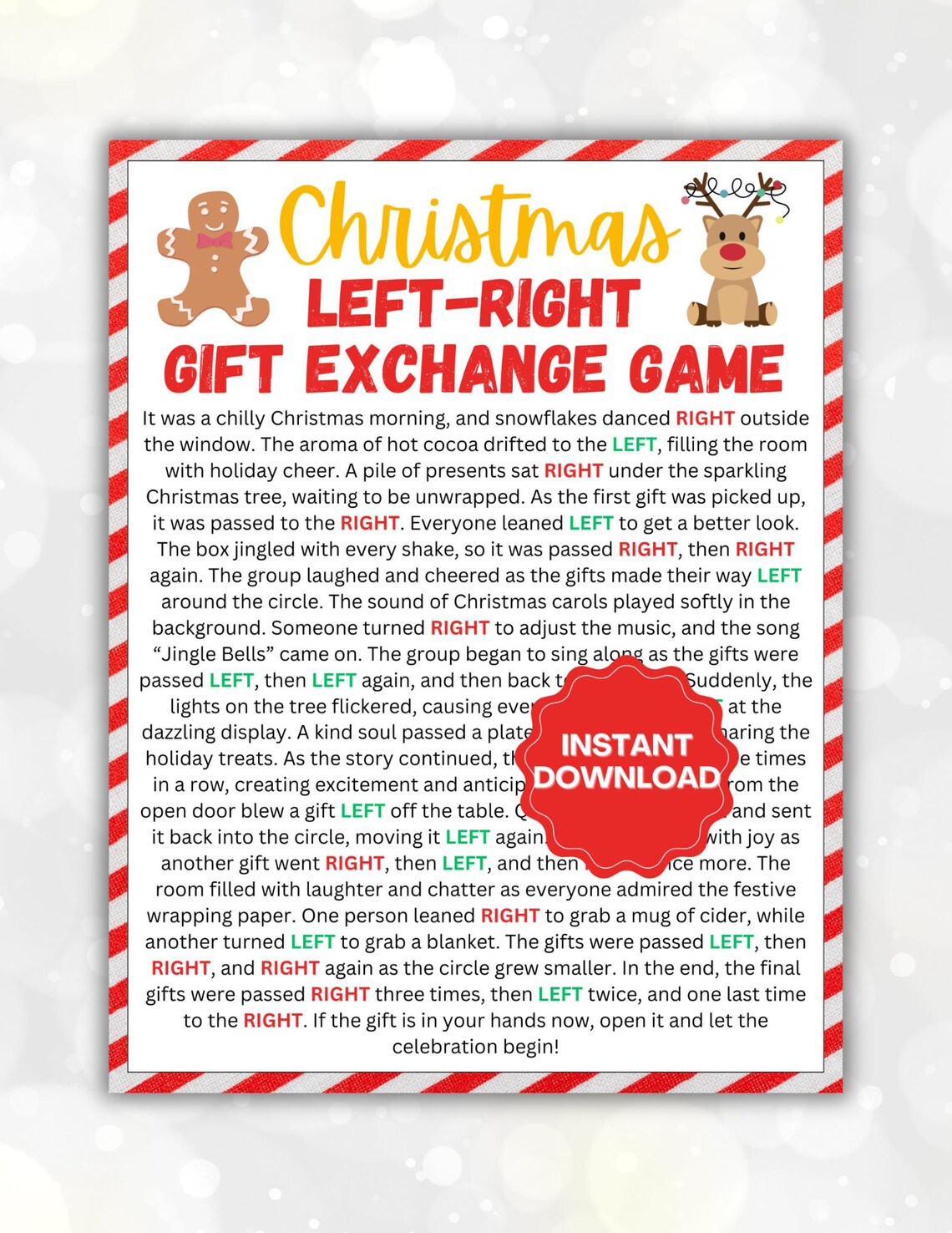 Christmas Gift Exchange Left-right | Christmas Gift Exchange | Left ...