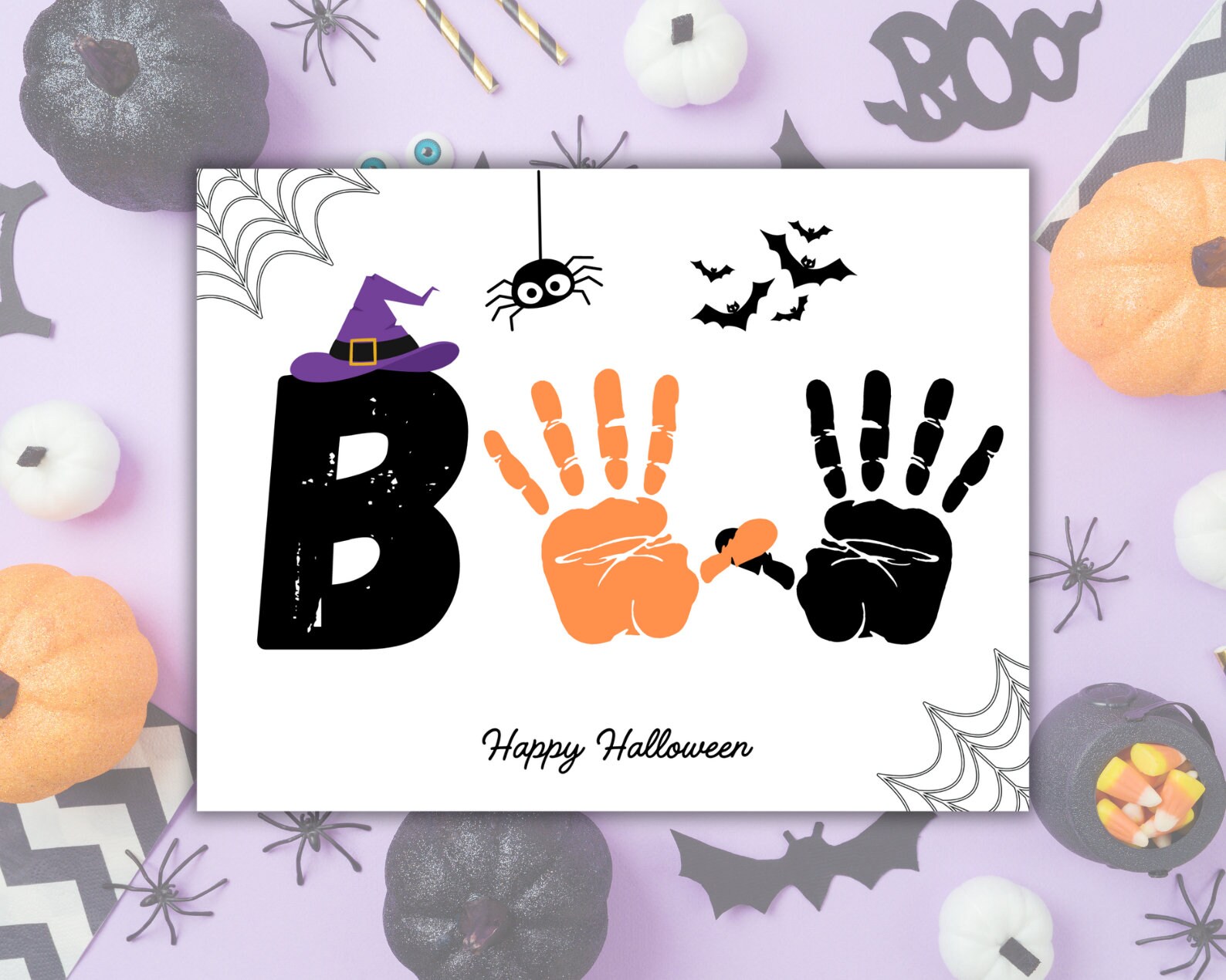Halloween Handprint Craft | Boo Handprint Craft | Fall Craft Activities ...