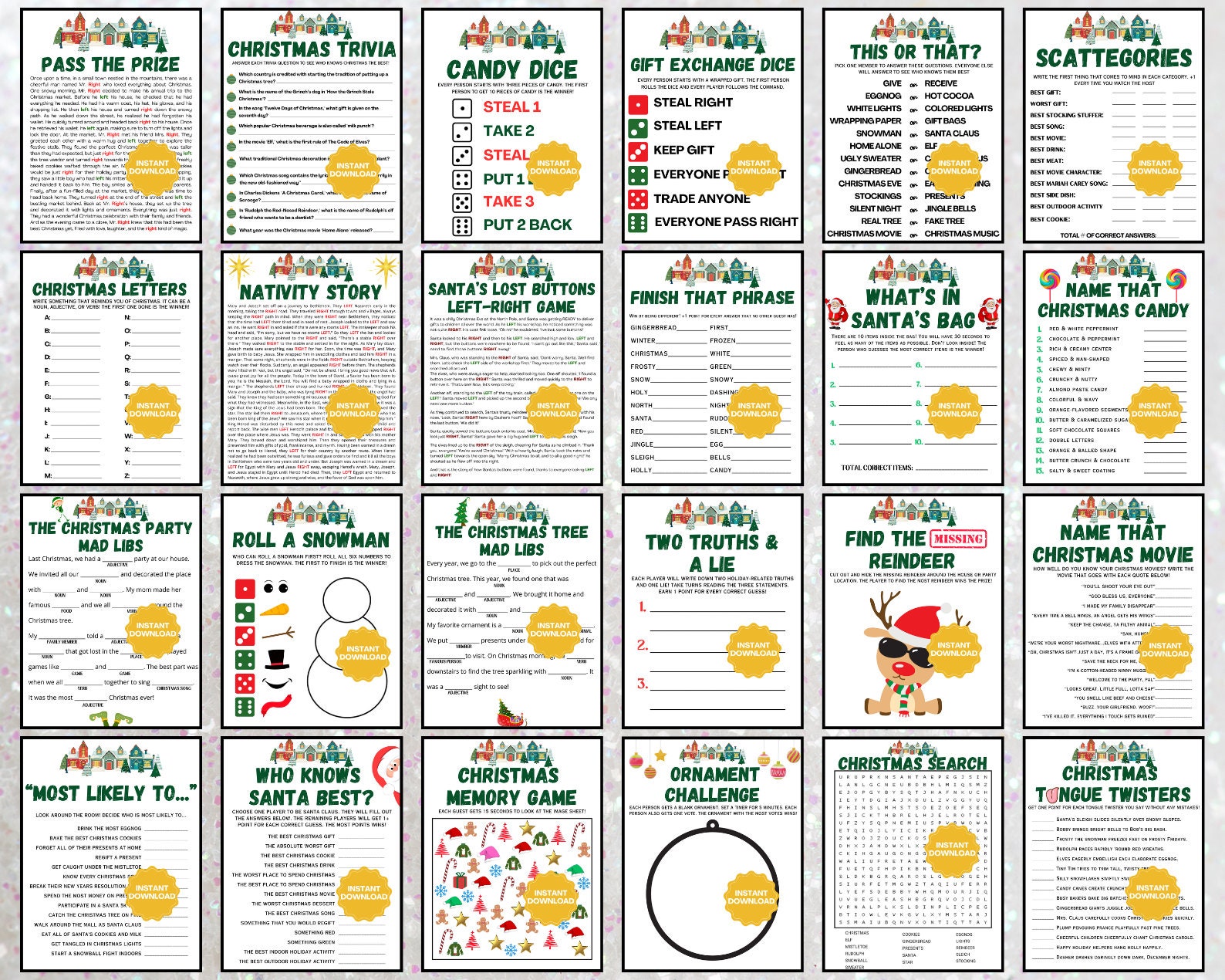Christmas Games BUNDLE | 50 Christmas Party Games | Fun Christmas Game ...