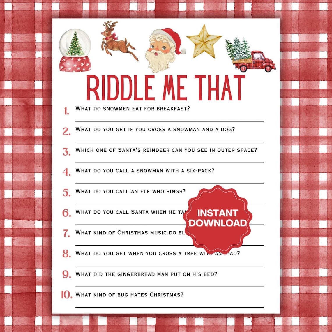 Christmas Riddles Game | Christmas Party Game | Winter Riddles ...