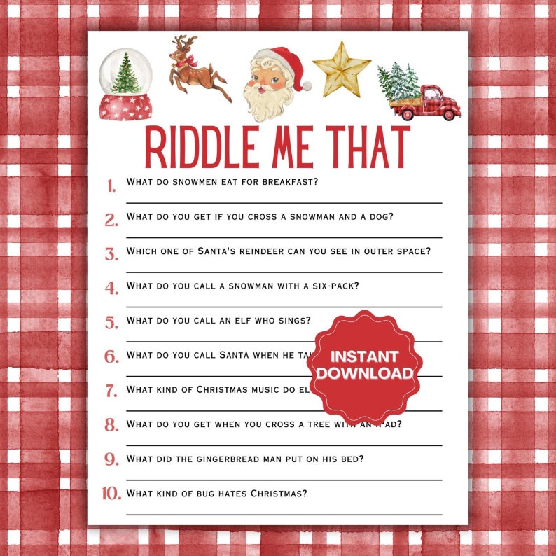 Christmas Riddles Game | Christmas Party Game | Winter Riddles ...