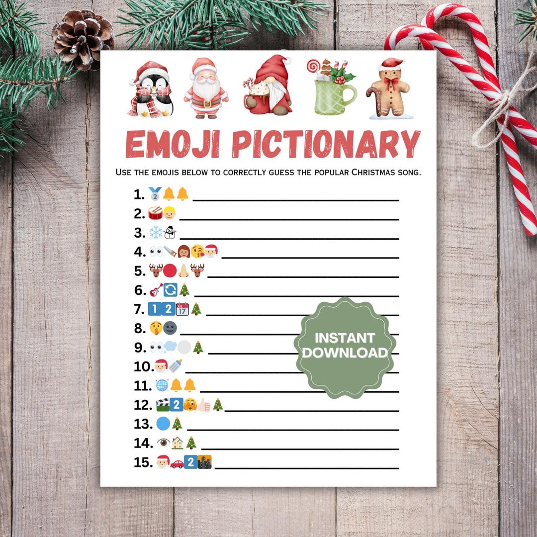 Christmas Emoji Pictionary | Christmas Party Game | Christmas Emoji ...