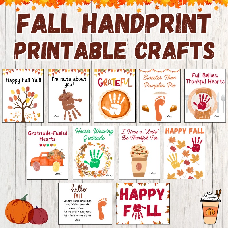 Fall Handprint Craft Bundle | 25 Fall-themed Crafts | Fall Craft ...