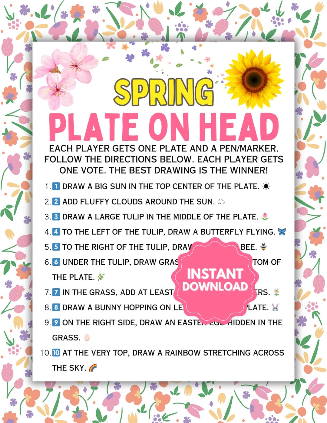 Spring Plate on Head Game | Funny Spring Games | Spring Party Games ...