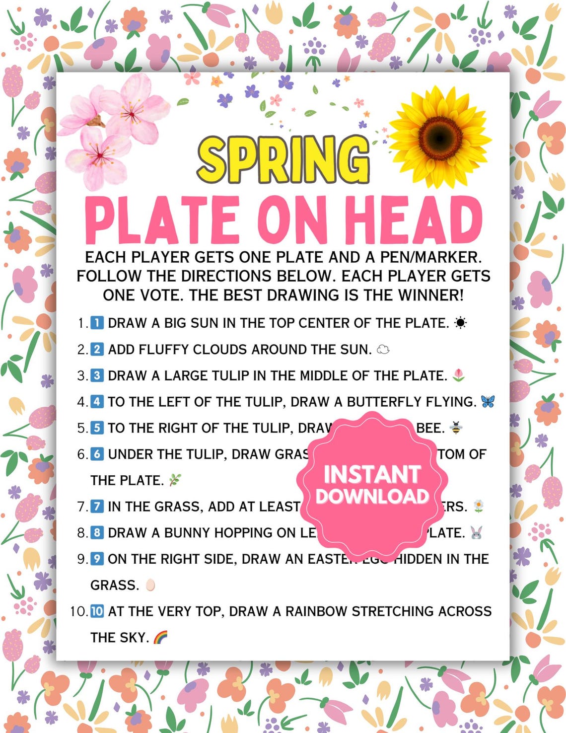 Spring Plate on Head Game | Funny Spring Games | Spring Party Games ...