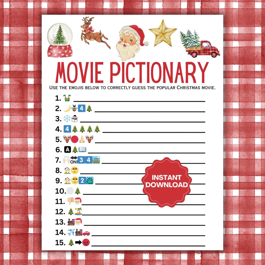 Christmas Movie Emoji Game | Christmas Pictionary Game | Holiday Emoji ...