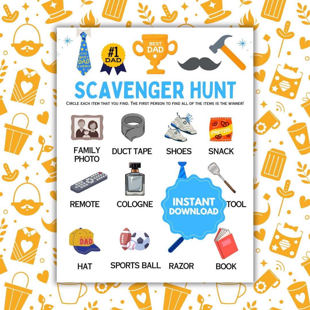 Father's Day Scavenger Hunt | Fun Father's Day Games | Father's Day ...