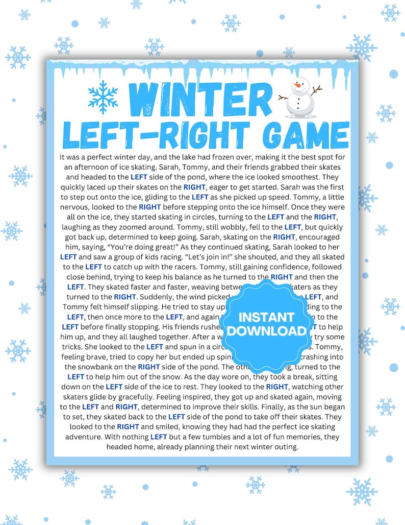 Winter Left-right Game | Winter Pass the Prize | Left Right Winter ...