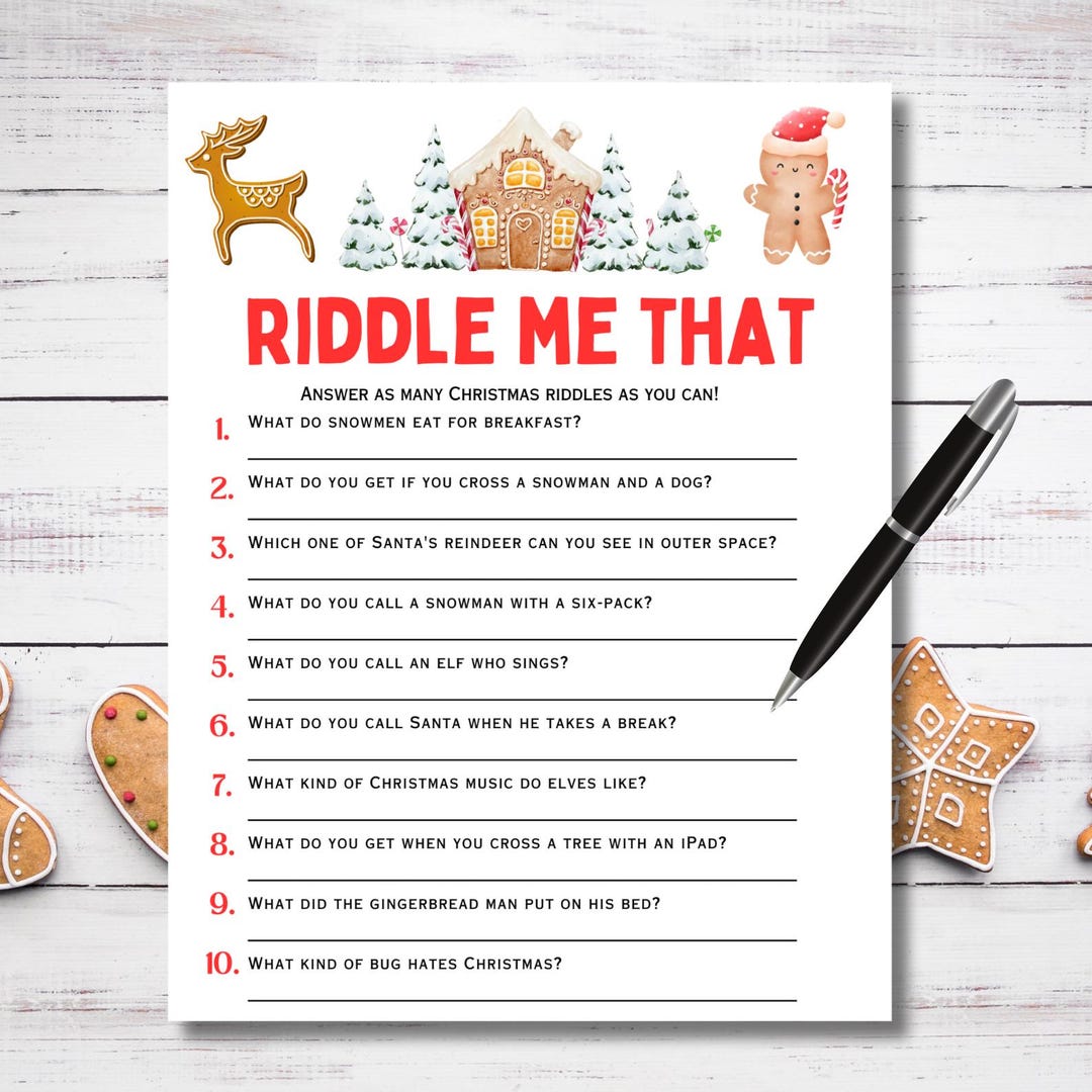 Christmas Riddles Game Christmas Games Christmas Riddle Me That ...