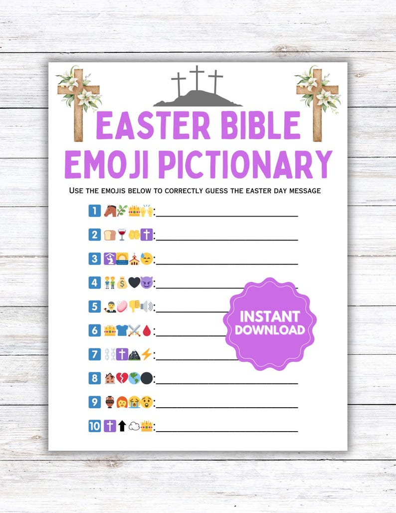 Easter Bible Emoji Game | Easter Bible Pictionary | Bible Emoji Game ...