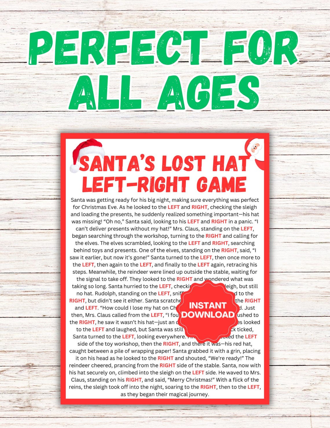 Christmas Left-right Game Bundle | Christmas Games | Printable Left ...