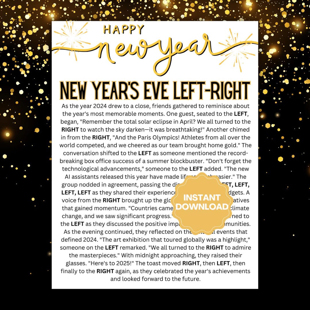 New Year's Eve Left-right Game | New Year's Party Games | Left Right ...