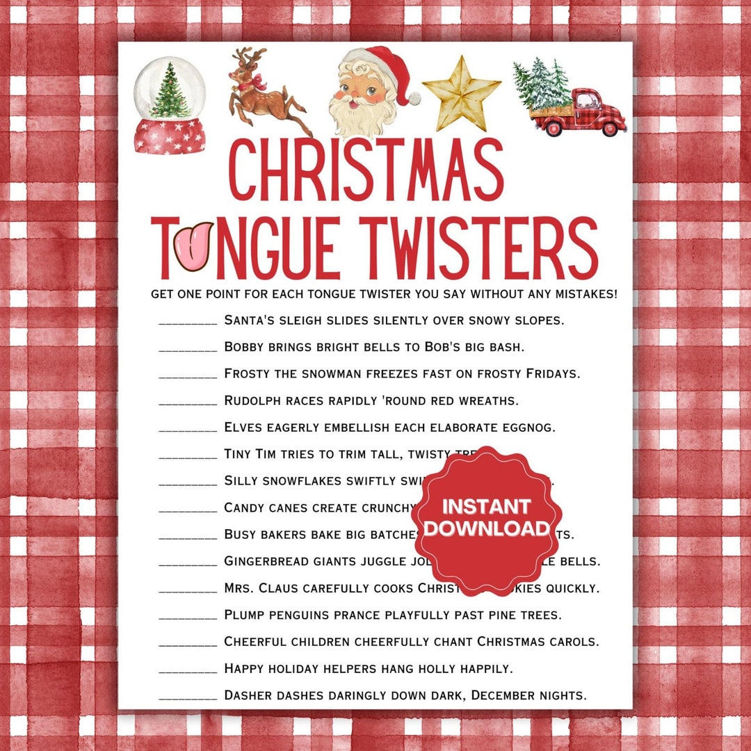 Christmas Tongue Twisters | Christmas Party Games | Funny Christmas ...
