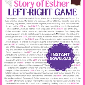 Bible Left-right Game L Esther Bible Story Game L Sunday School Church ...