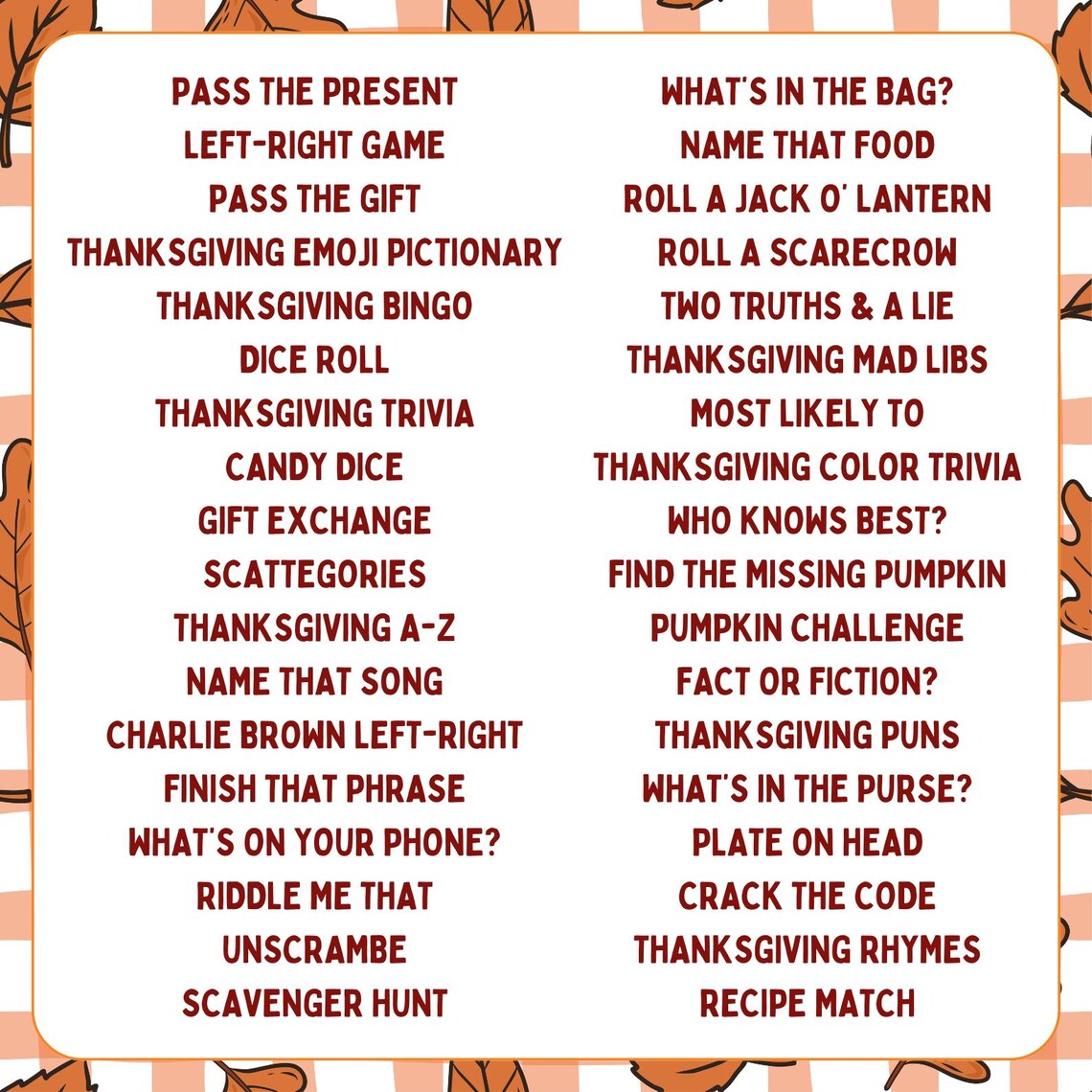 Thanksgiving Party Game Bundle | Thanksgiving Party Games ...