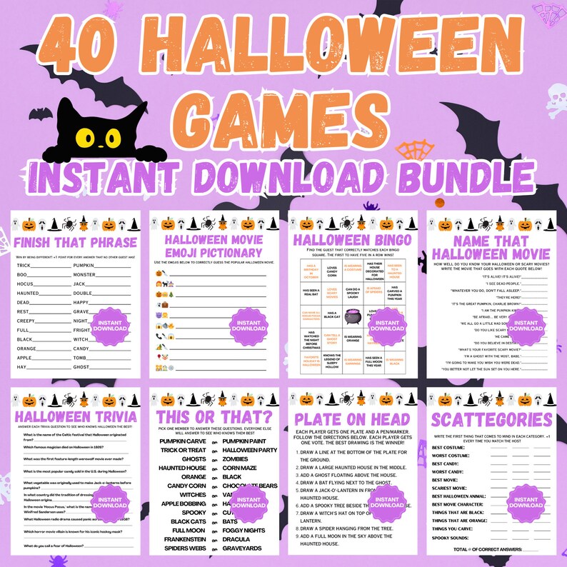 Halloween Games | Halloween Party Games | Halloween Game Bundle | 40 ...