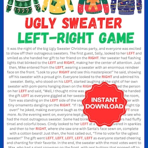 Christmas Left-right Game | Ugly Sweater Games | Printable Left Right ...