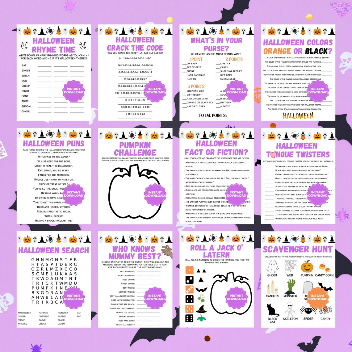 Halloween Games | Halloween Party Games | Halloween Game Bundle | 40 ...