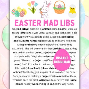 Easter Mad Libs Game | Funny Easter Games | Easter Libs Games | Family ...