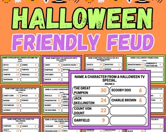Printable Halloween Friendly Feud Game - Etsy