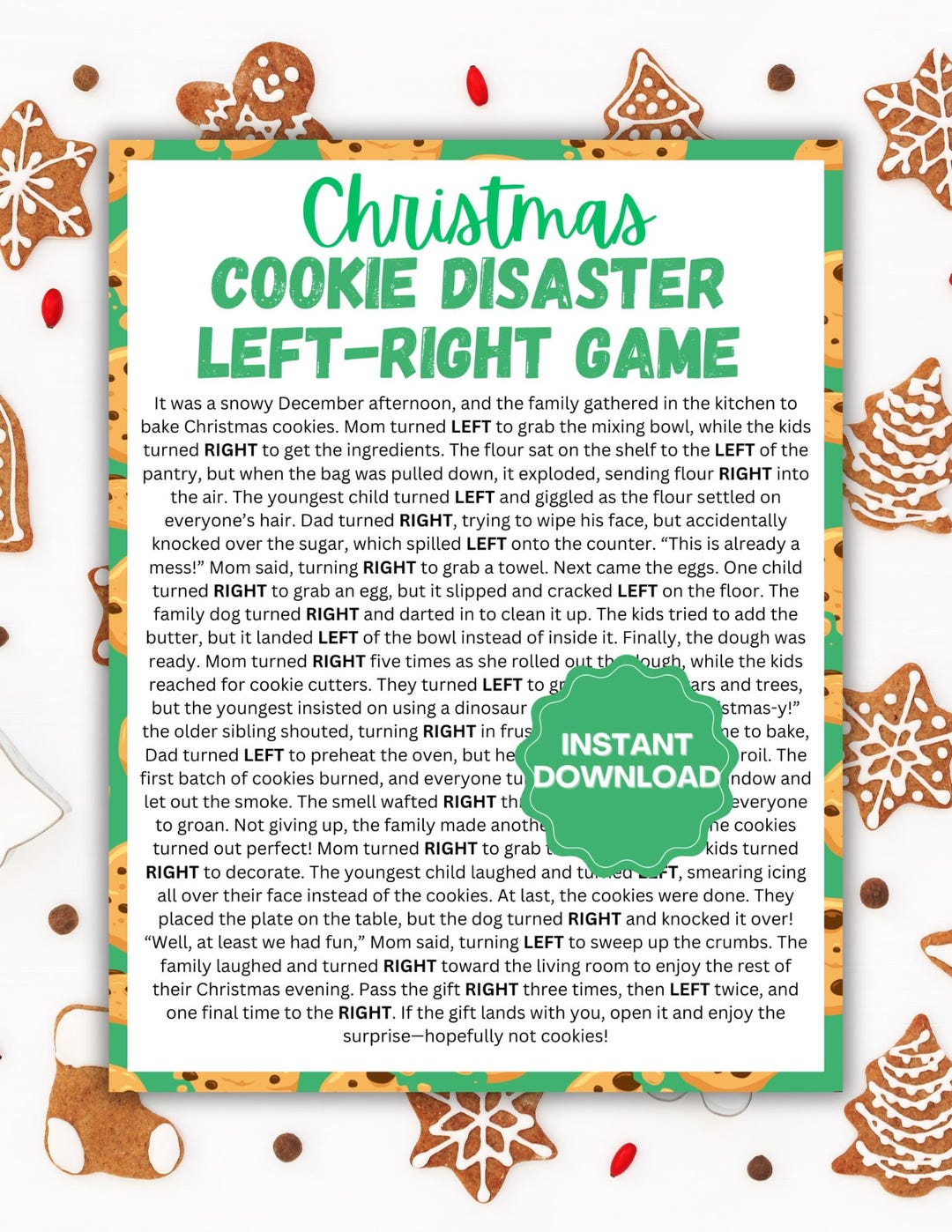 Christmas Cookie Disaster Game | Left-right Christmas Game | Pass the ...