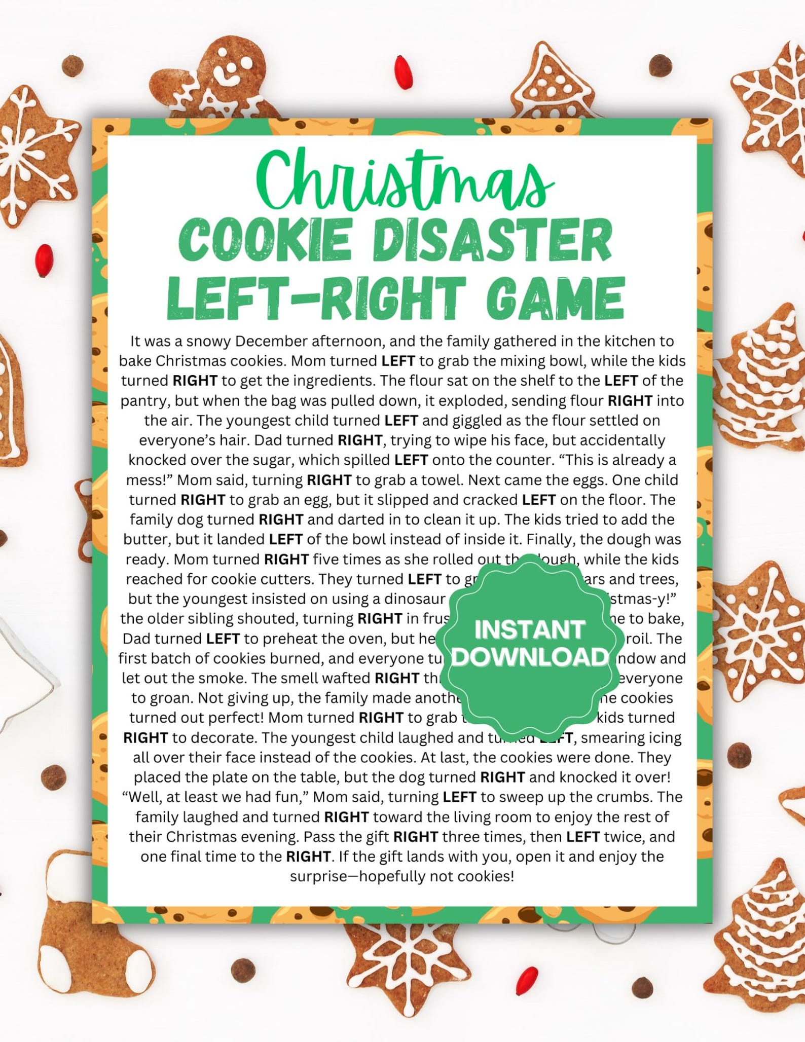 Christmas Cookie Disaster Game | Left-right Christmas Game | Pass the ...