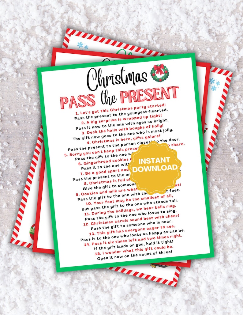 Fun Christmas Games | Pass the Present Christmas Game | Christmas Poem ...
