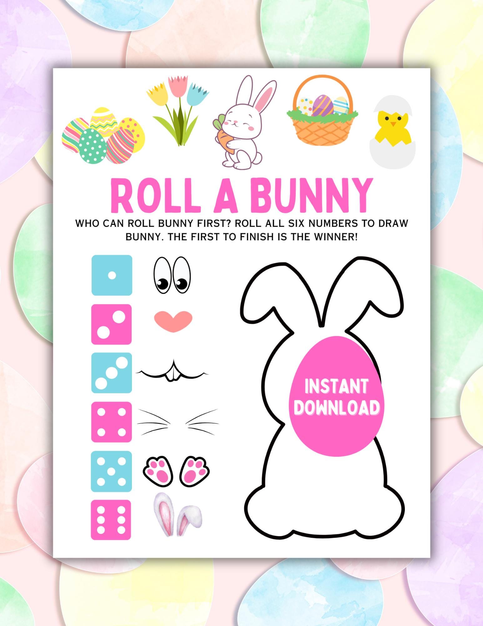 Roll the Easter Bunny | Fun Easter Games | Easter Dice Game | Roll a ...
