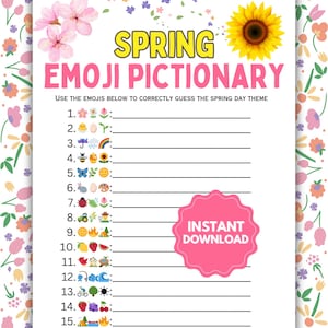 Spring Emoji Game | Spring Emoji Pictionary Game | Spring Emoji ...