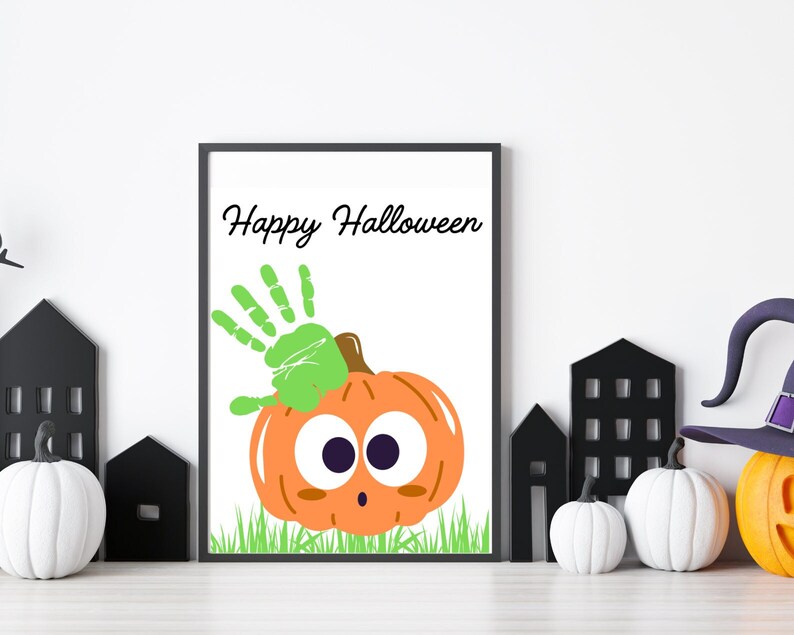Halloween Handprint Craft | Fall-themed Crafts | Pumpkin Craft ...