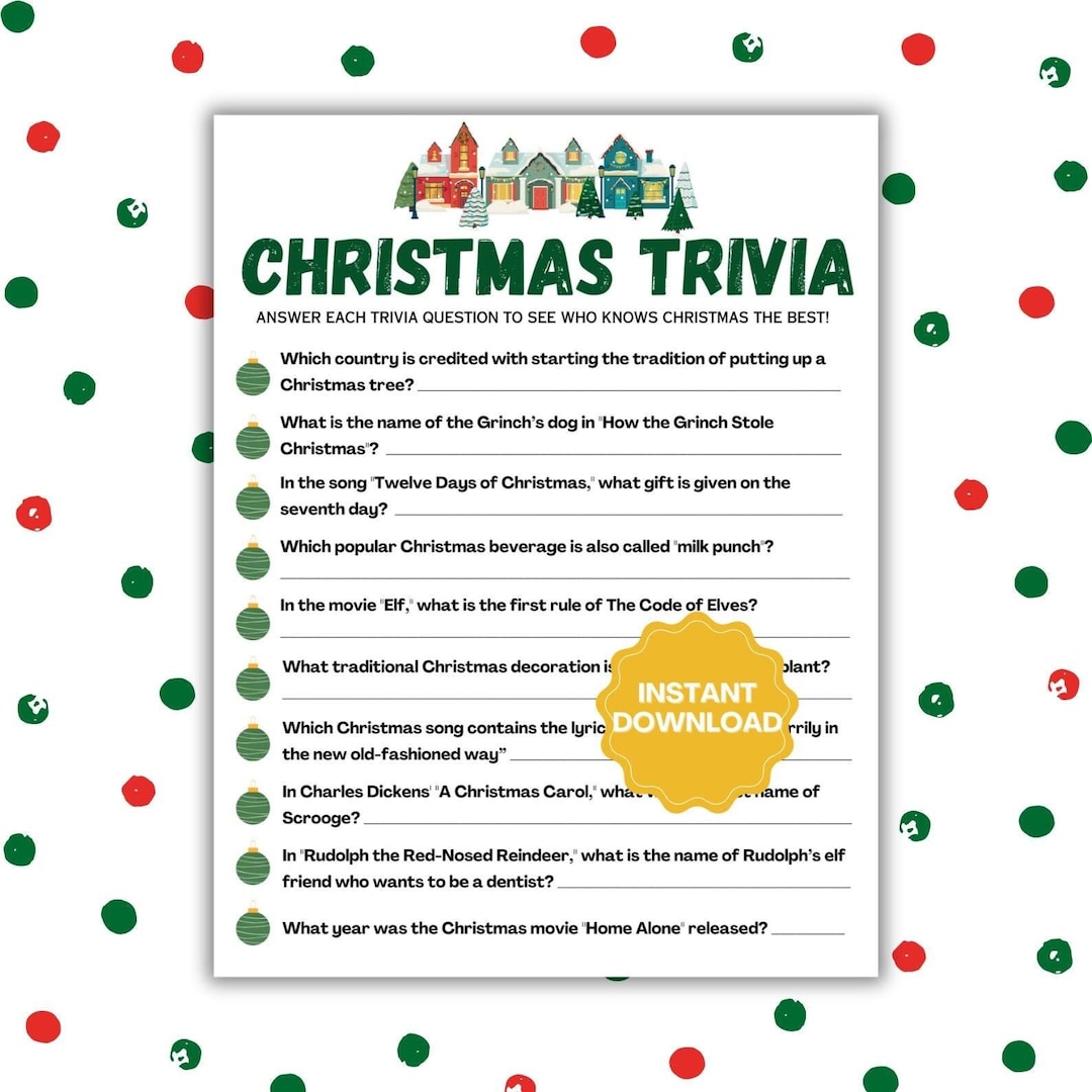 Christmas Trivia | Christmas Party Games | Christmas Trivia Game ...