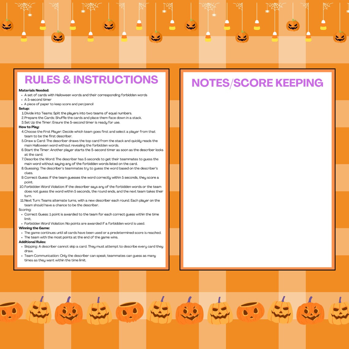 Halloween Party Games | Forbidden Words Halloween Game | Halloween 5 ...