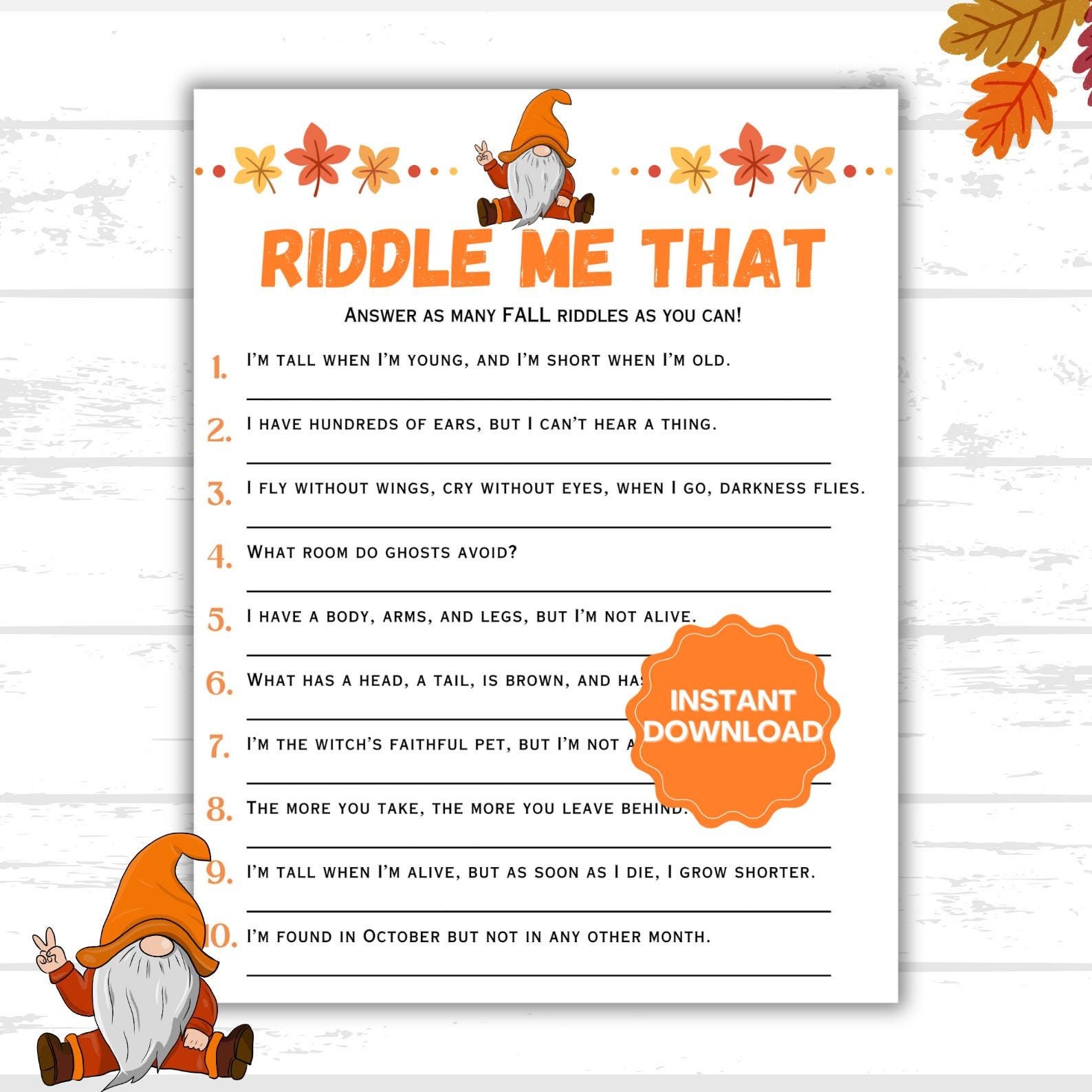 Thanksgiving Riddles Game | Thanksgiving Party Games | Thanksgiving ...