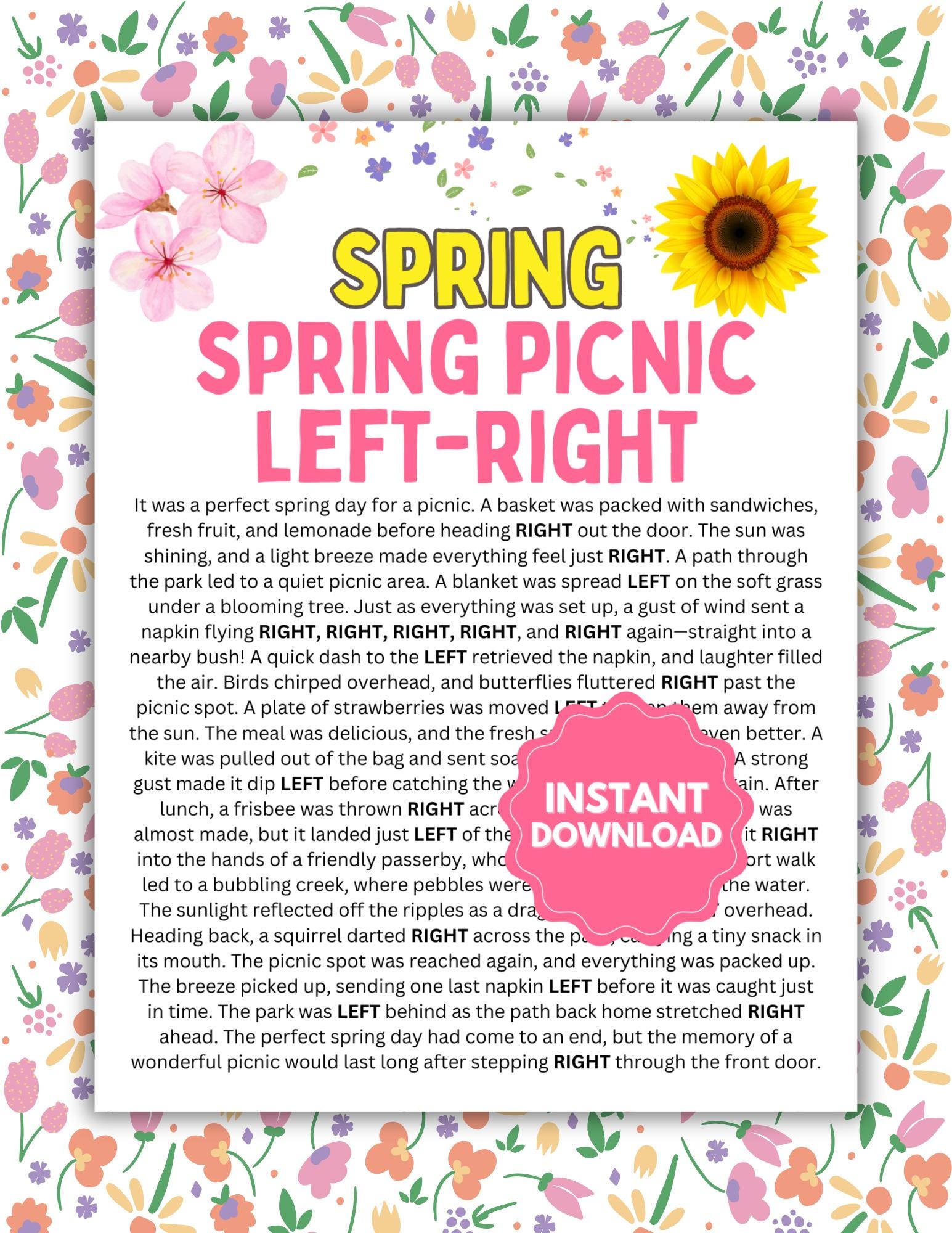 Spring Left-right Game | Spring Picnic Games | Left-right Spring ...