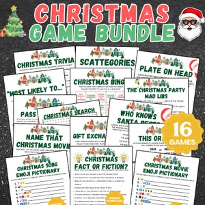 Printable Christmas Game BUNDLE Fun Christmas Games Christmas Party ...