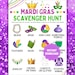 Mardi Gras Scavenger Hunt L Mardi Gras Games L Printable Mardi Gras ...