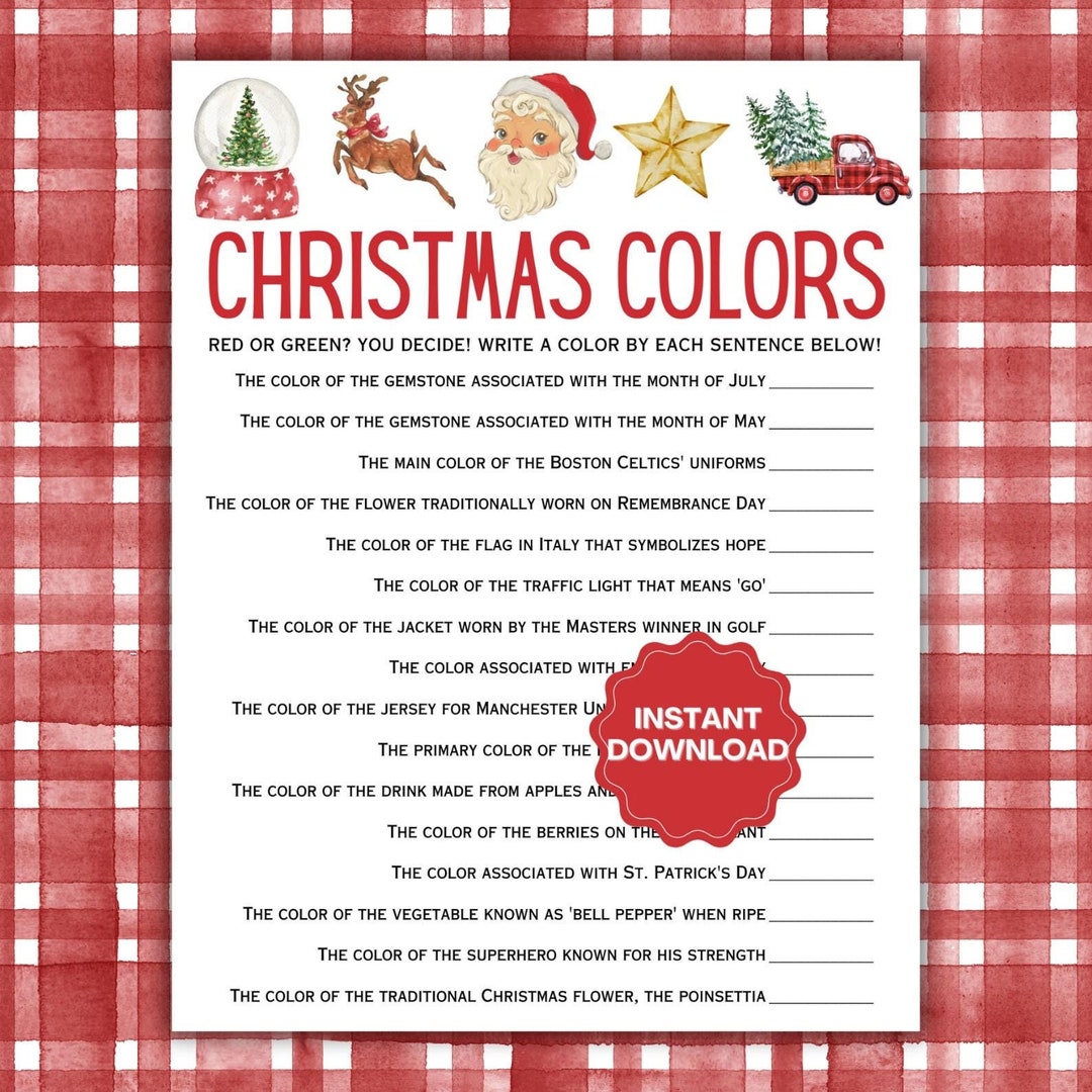 Christmas Colors Game | Christmas Party Games | Christmas Trivia Game ...