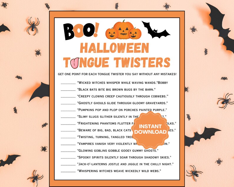 Halloween Tongue Twisters | Halloween Party Games | Halloween Riddles ...