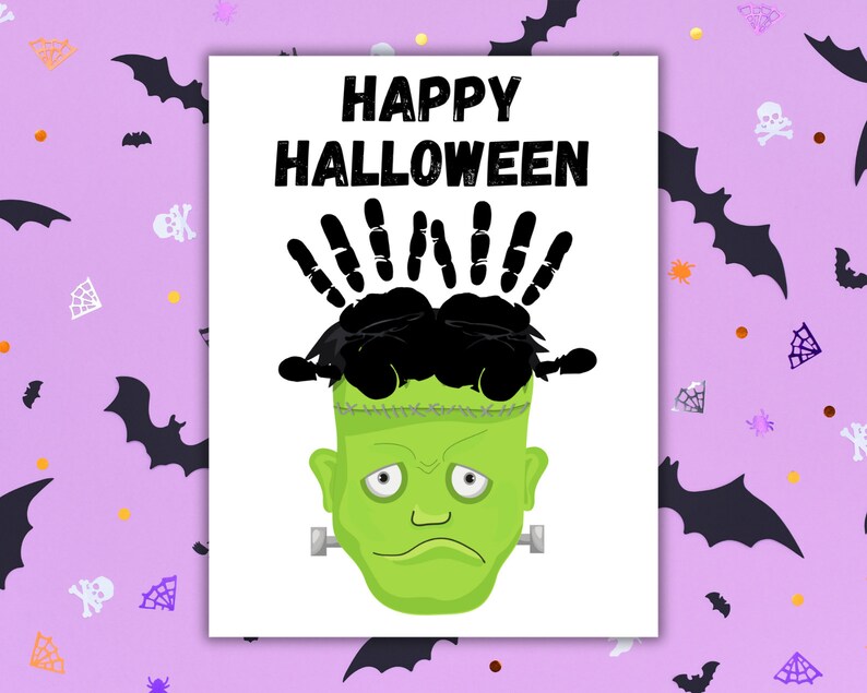 Halloween Handprint Craft | Frankenstein Crafts | Pumpkin Craft ...
