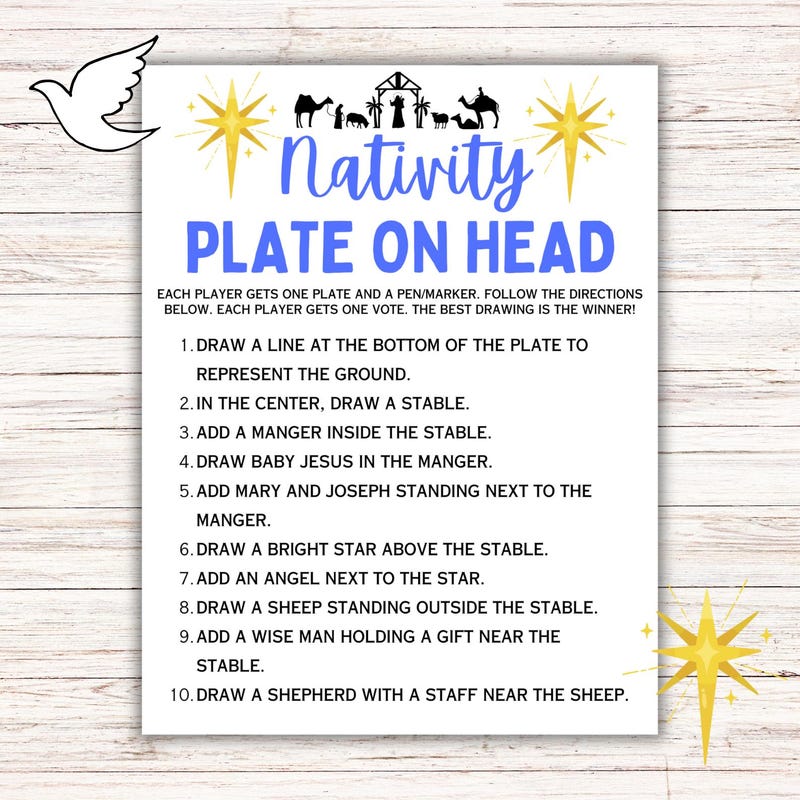 Nativity Drawing on Head - Etsy