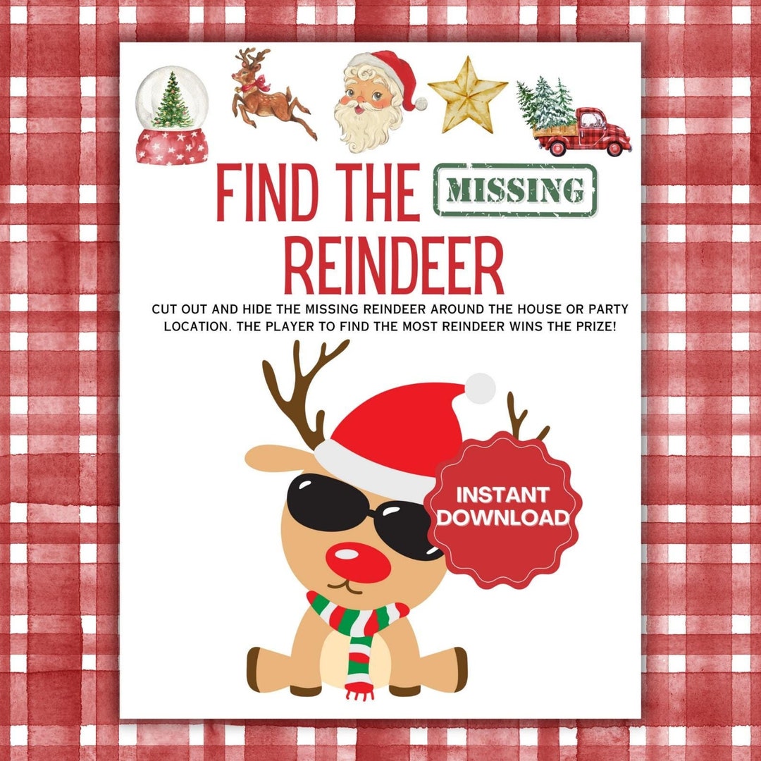 Find the Missing Reindeer Christmas Party Games Christmas Scavenger ...