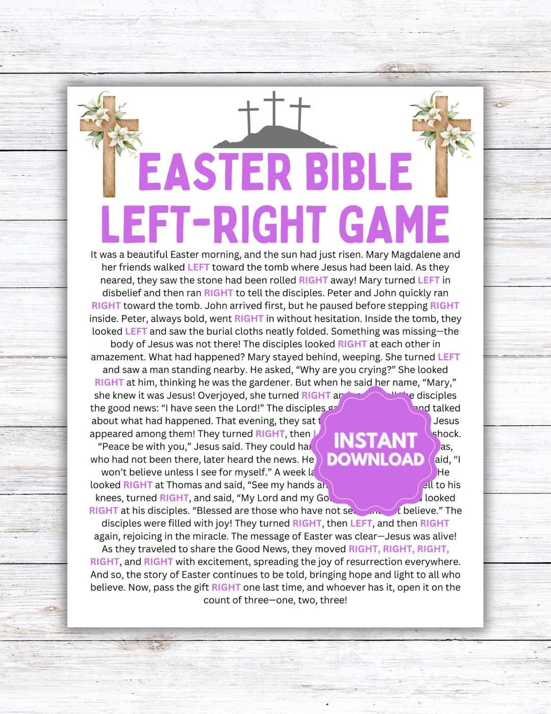 Easter Bible Left-right Game | Easter Bible Games | Left-right Bible ...